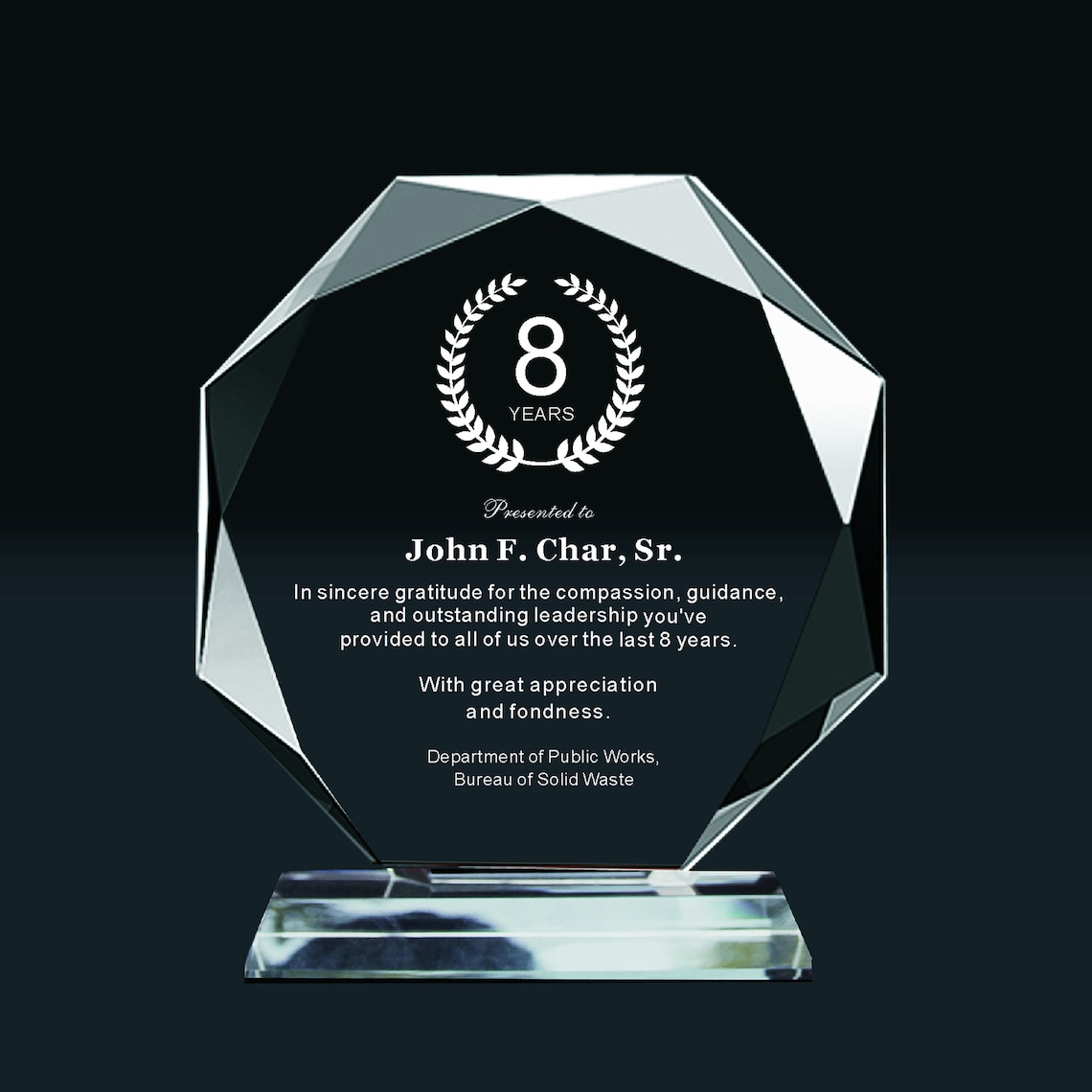 Personalized Crystal Employee Awardretirement Appreciation - Etsy