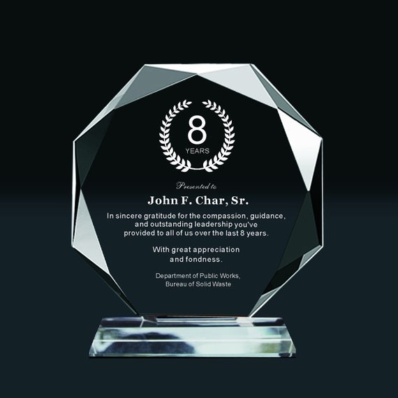 Personalized Crystal Employee Awardretirement Appreciation - Etsy