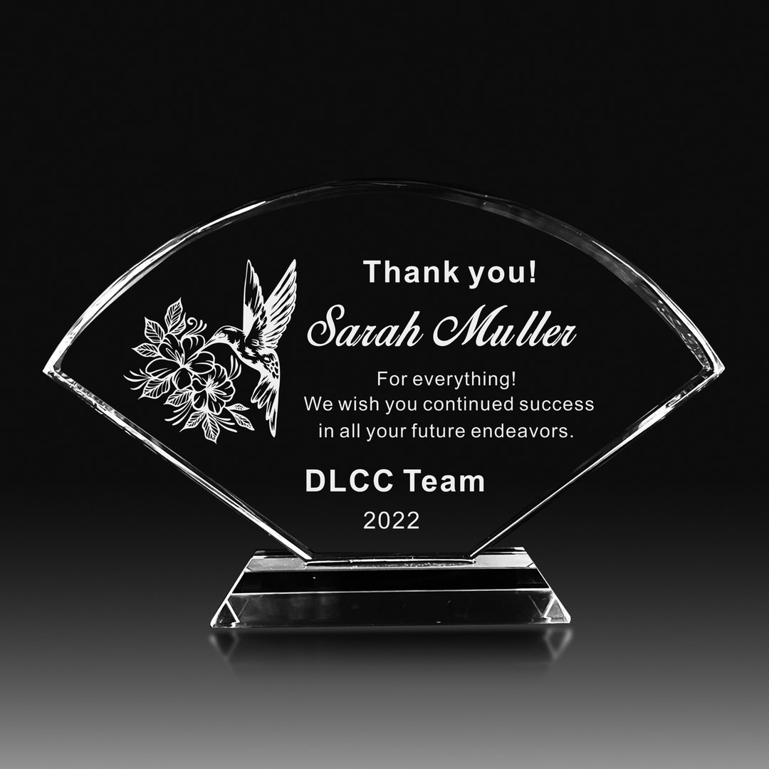 Fan Shape Plaque，personalized Crystal Award,retirement Appreciation ...