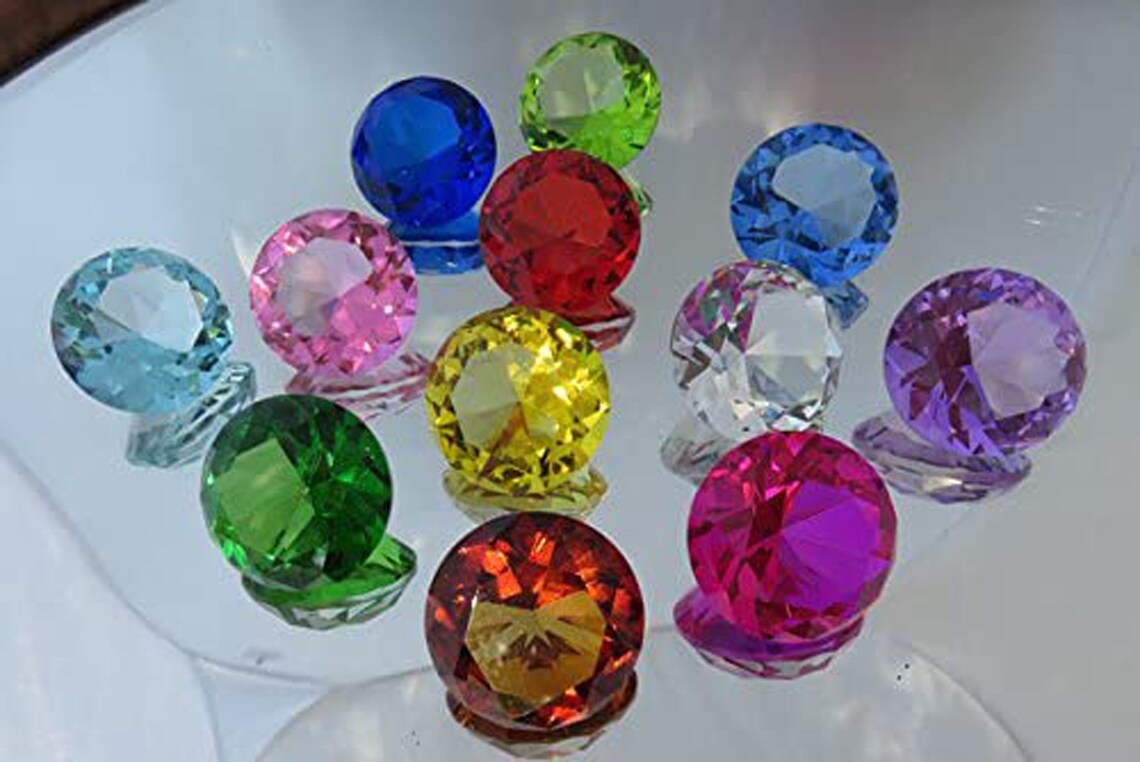 Birthstones Paperweight Glass Diamond 40mm Crystal Art - Etsy