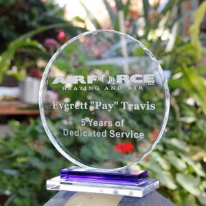 Personalized Crystal Appreciation Plaque, Crystal Employee Retirement ...