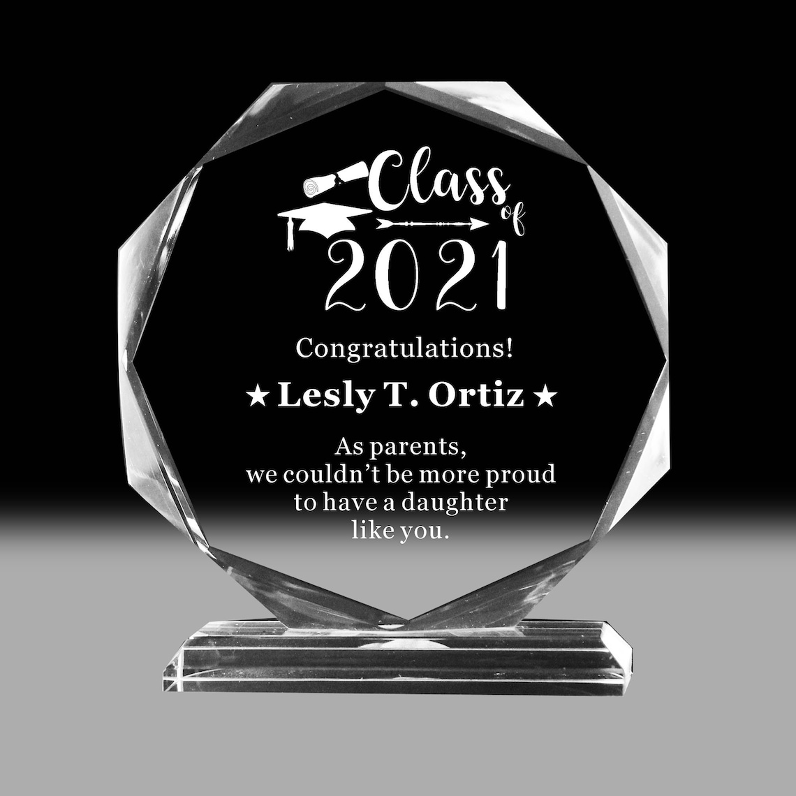 Personalized Crystal Graduation Plaque Crystal Award Police | Etsy