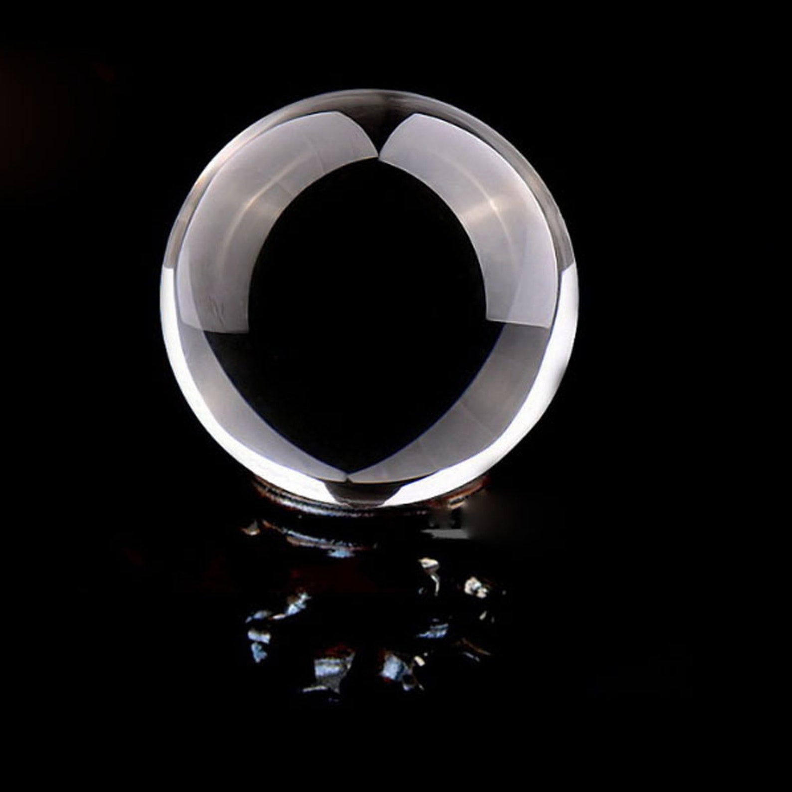 Crystal Clear Leaded Crystal Ball With Wood Stand Gazing - Etsy
