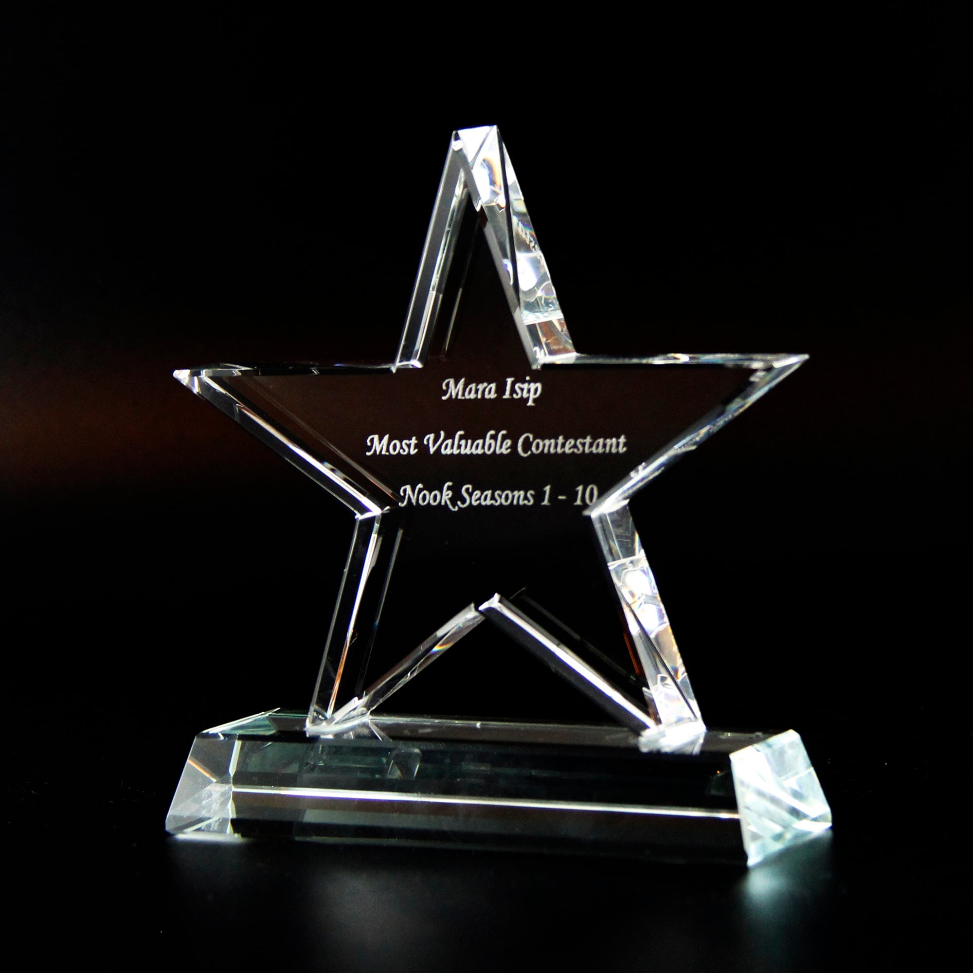 Personalized Engraved Crystal Trophy Award Star Personalized - Etsy