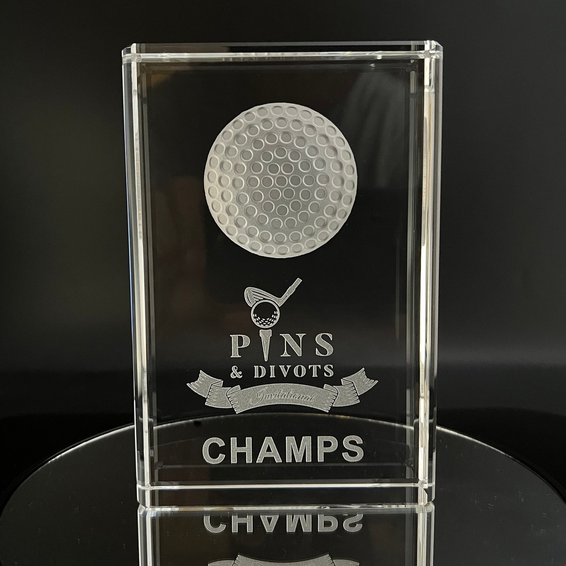 Personalized Crystal Golf Award, Laser Etched K9 Glass - Etsy