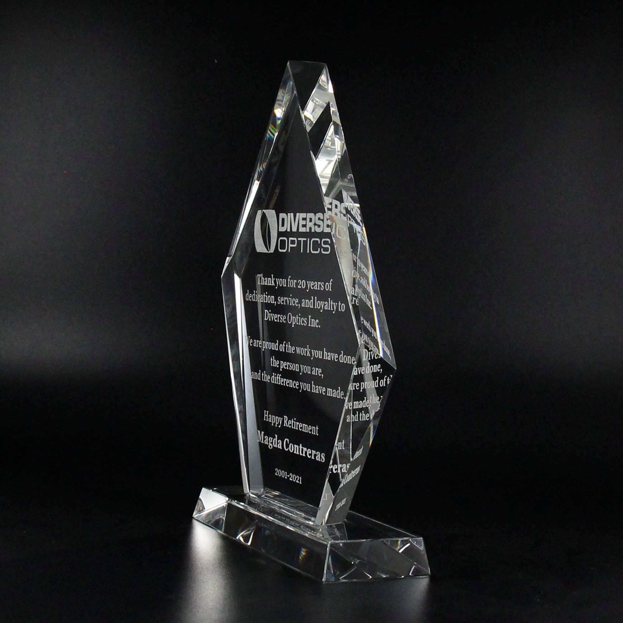 Personalized Crystal AwardRetirement Appreciation Gift | Etsy