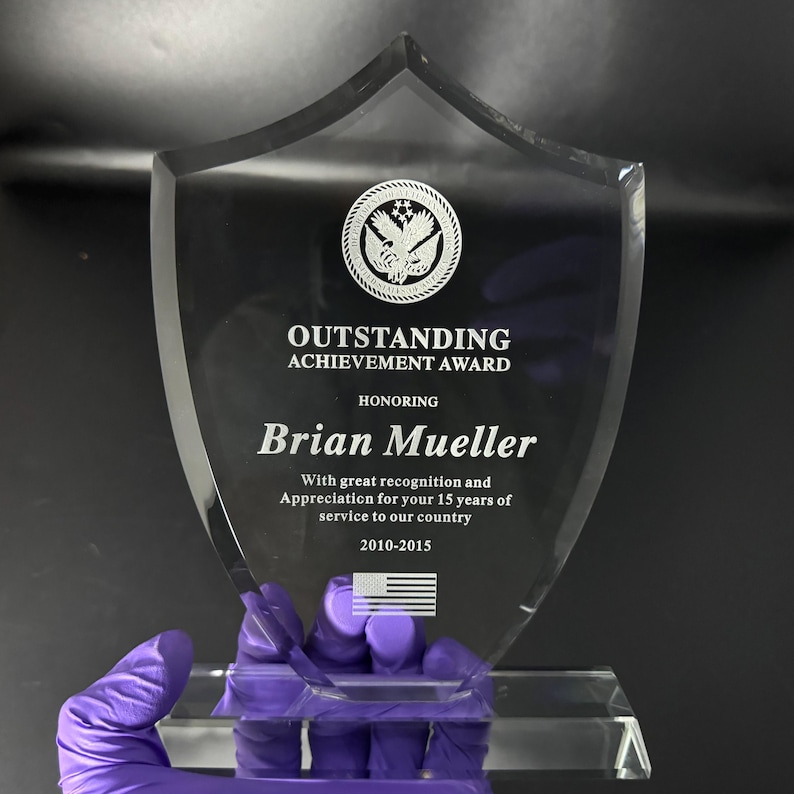 Personalized Crystal Award Plaque, Retirement Appreciation Gift ...