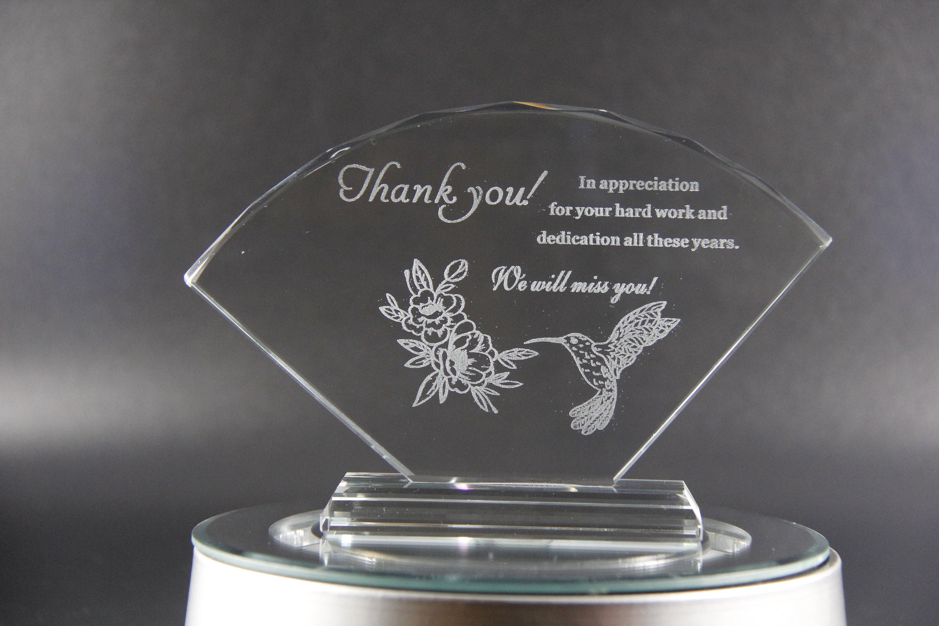 Crystal Plaque，personalized Crystal Award,retirement Appreciation Gift ...
