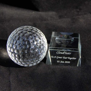 Personalized Crystal Golf Ball Trophy, Engraved Golf Team Award - Etsy