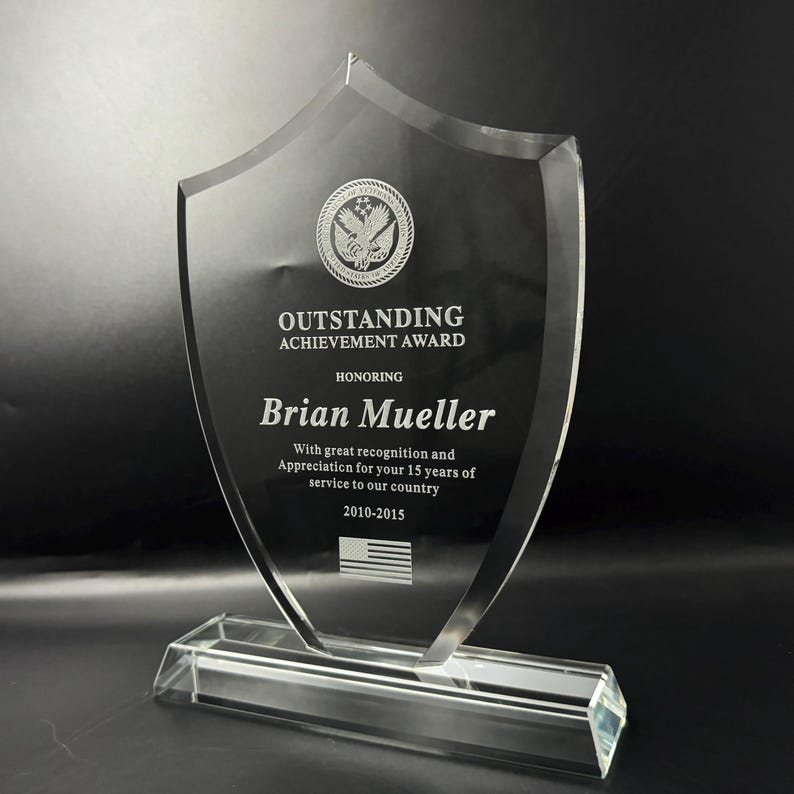 Personalized Crystal Award Plaque, Retirement Appreciation Gift ...
