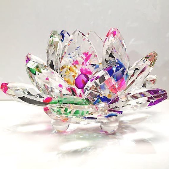 3'crystal Flower Sparkle Crystal Lotus Flower Feng Shui - Etsy UK
