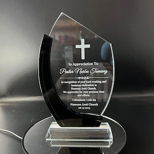 Personalized Crystal Award Plaque, Retirement, Graduation, Church - Etsy