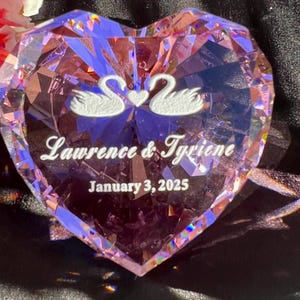 Personalized Crystal Heart, Engraved Anniversary Gift, K9 Glass - Etsy