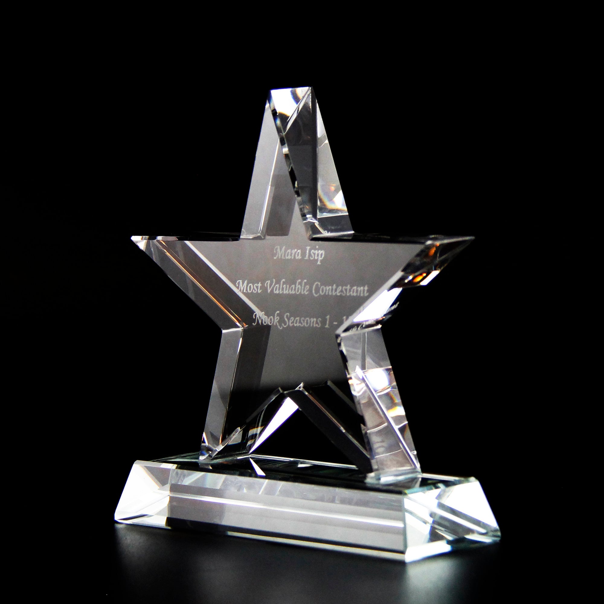 Personalized Engraved Crystal Trophy Award Star Personalized - Etsy