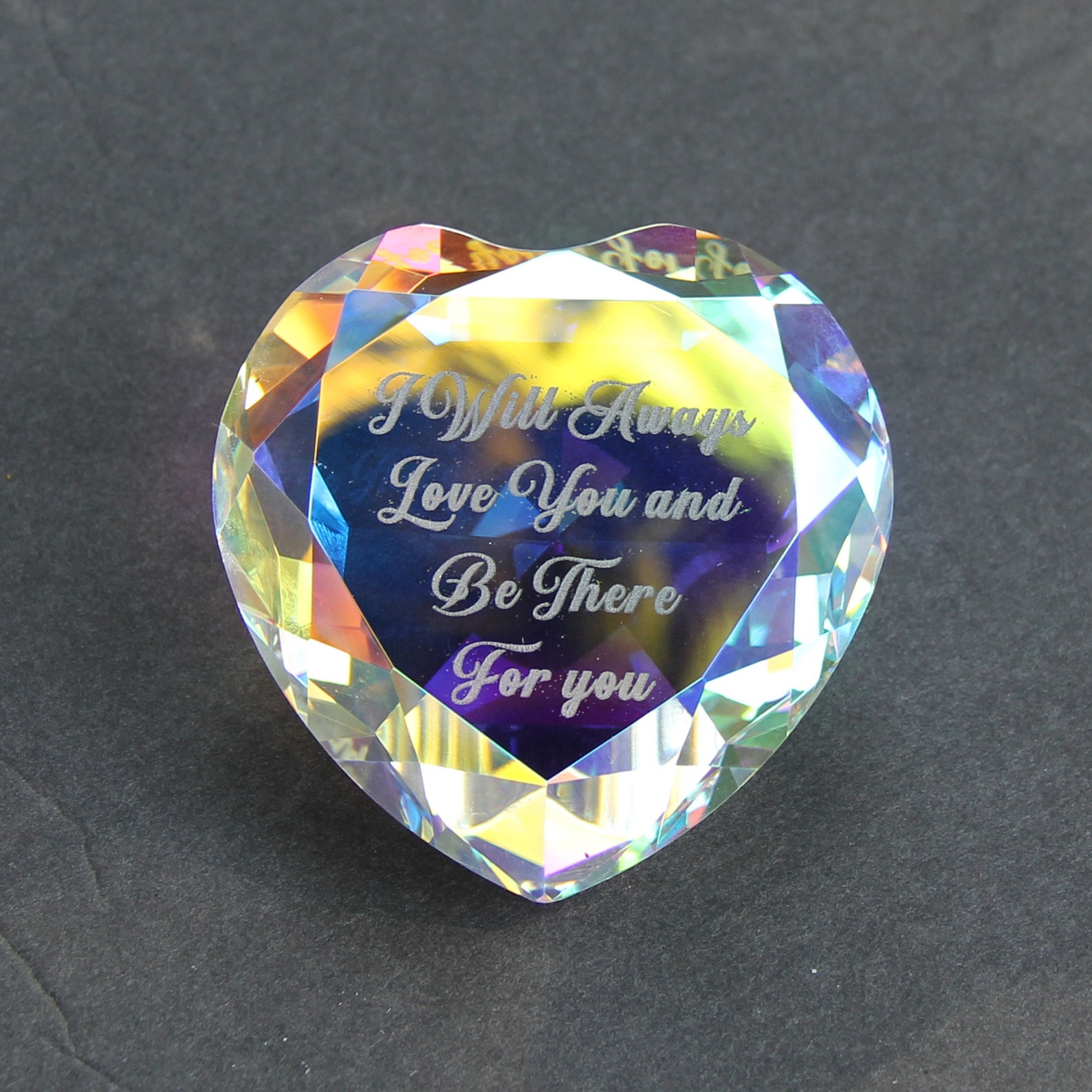 Personalized Crystal Heart Free Engraving Mother's Day - Etsy