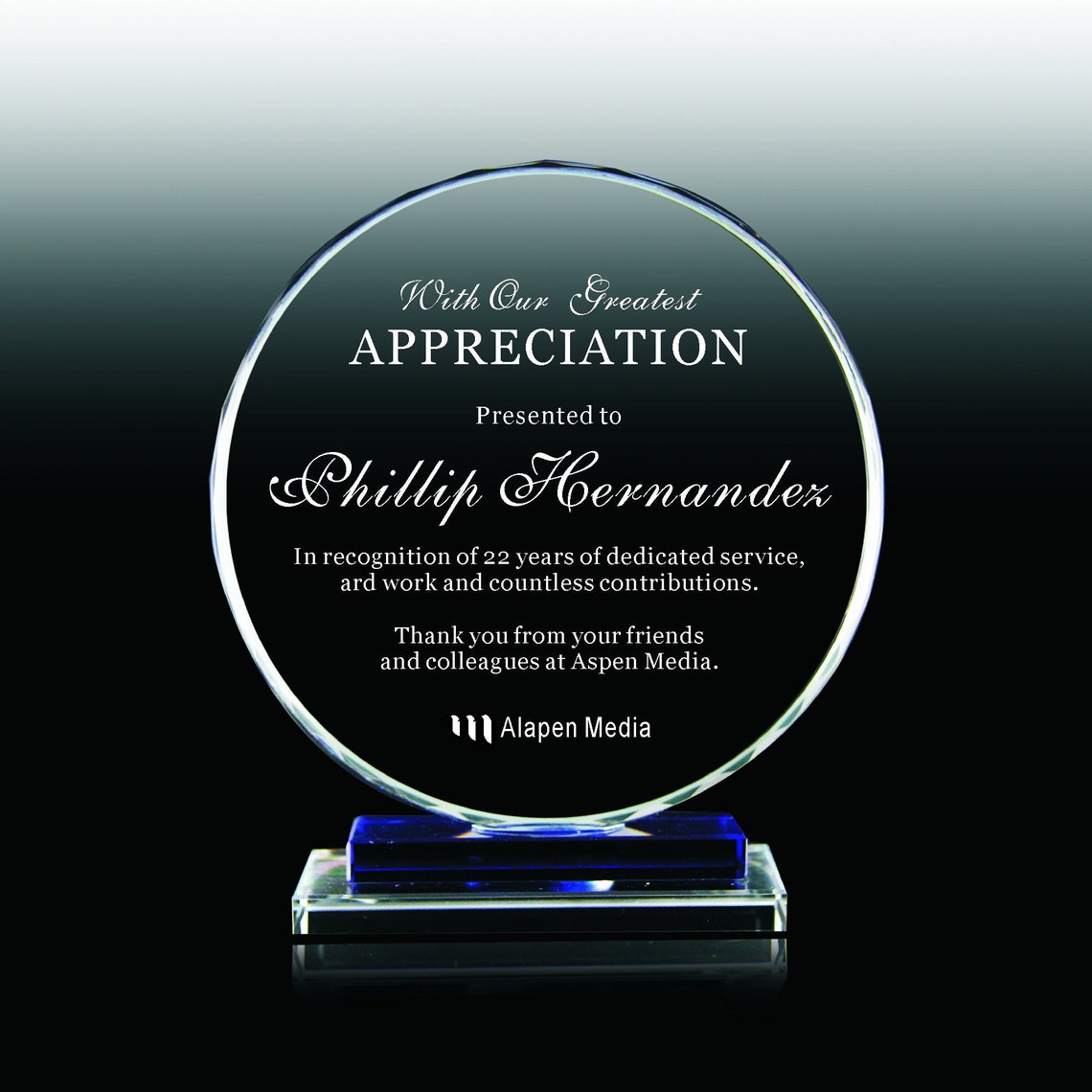 Personalized Crystal Appreciation Plaque Crystal Employee - Etsy