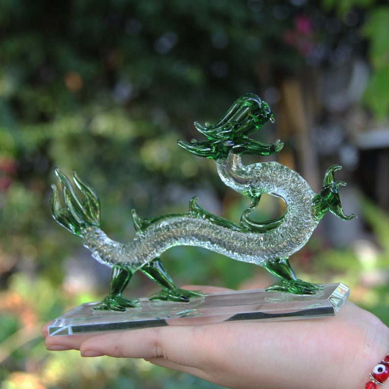 Handmade Glass Dragon Chinese Dragonglass Art Home | Etsy
