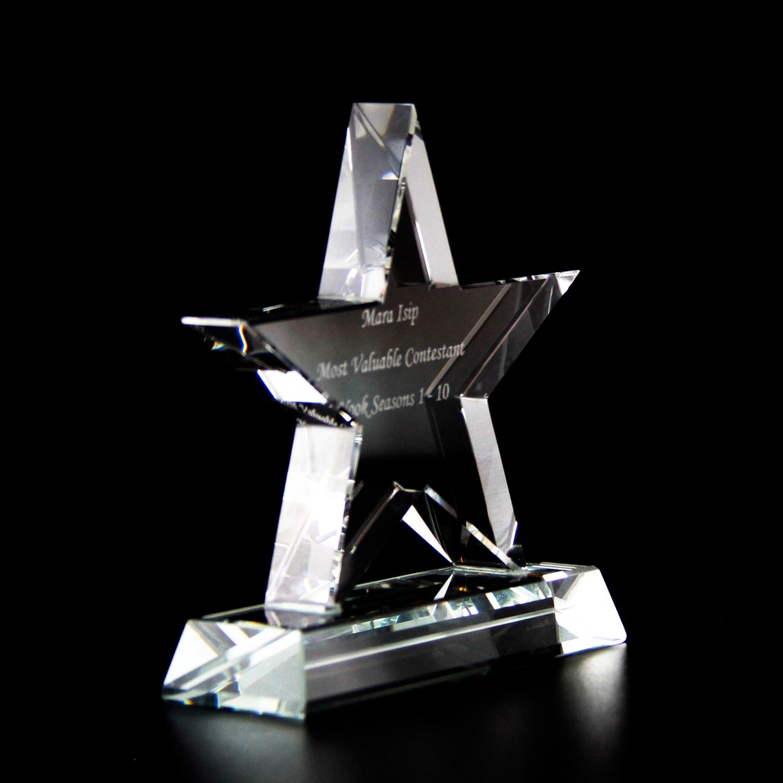 Personalized Engraved Crystal Trophy Award Star Personalized - Etsy