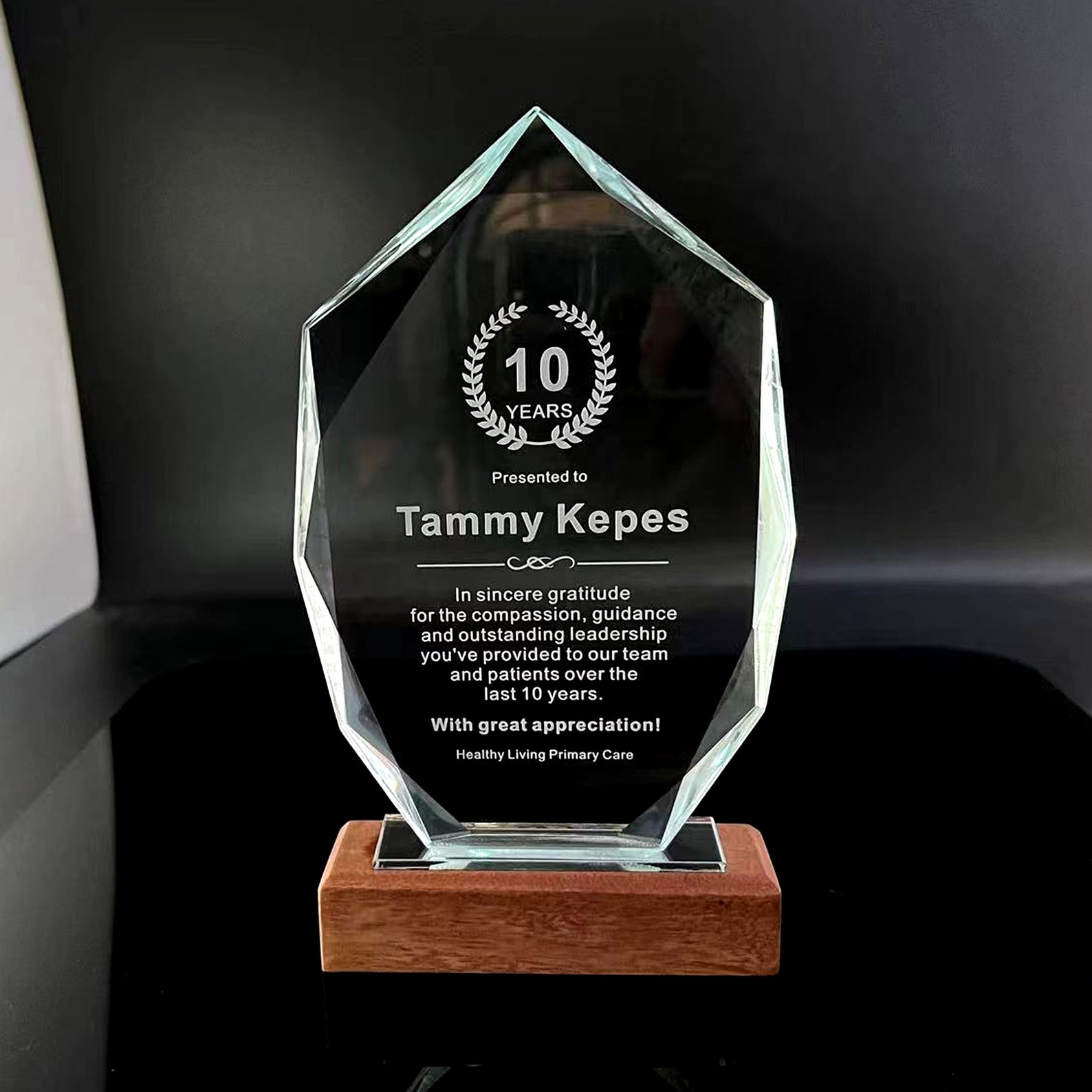 Personalized Glass Award employee Retirement Appreciation - Etsy UK