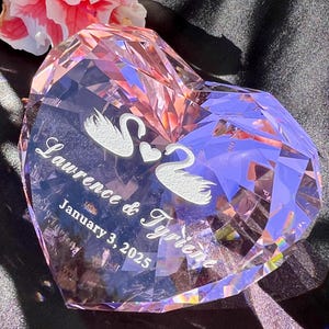 Personalized Crystal Heart, Engraved Anniversary Gift, K9 Glass - Etsy