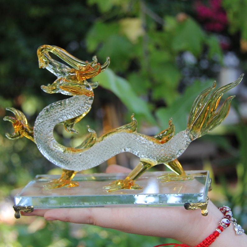 Handmade Glass Dragon Chinese Dragonglass Art Home | Etsy