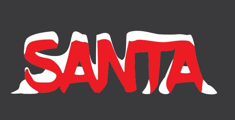 Santa Word With Snow Top Effect SVG PNG - Christmas T-shirts, Mugs ...