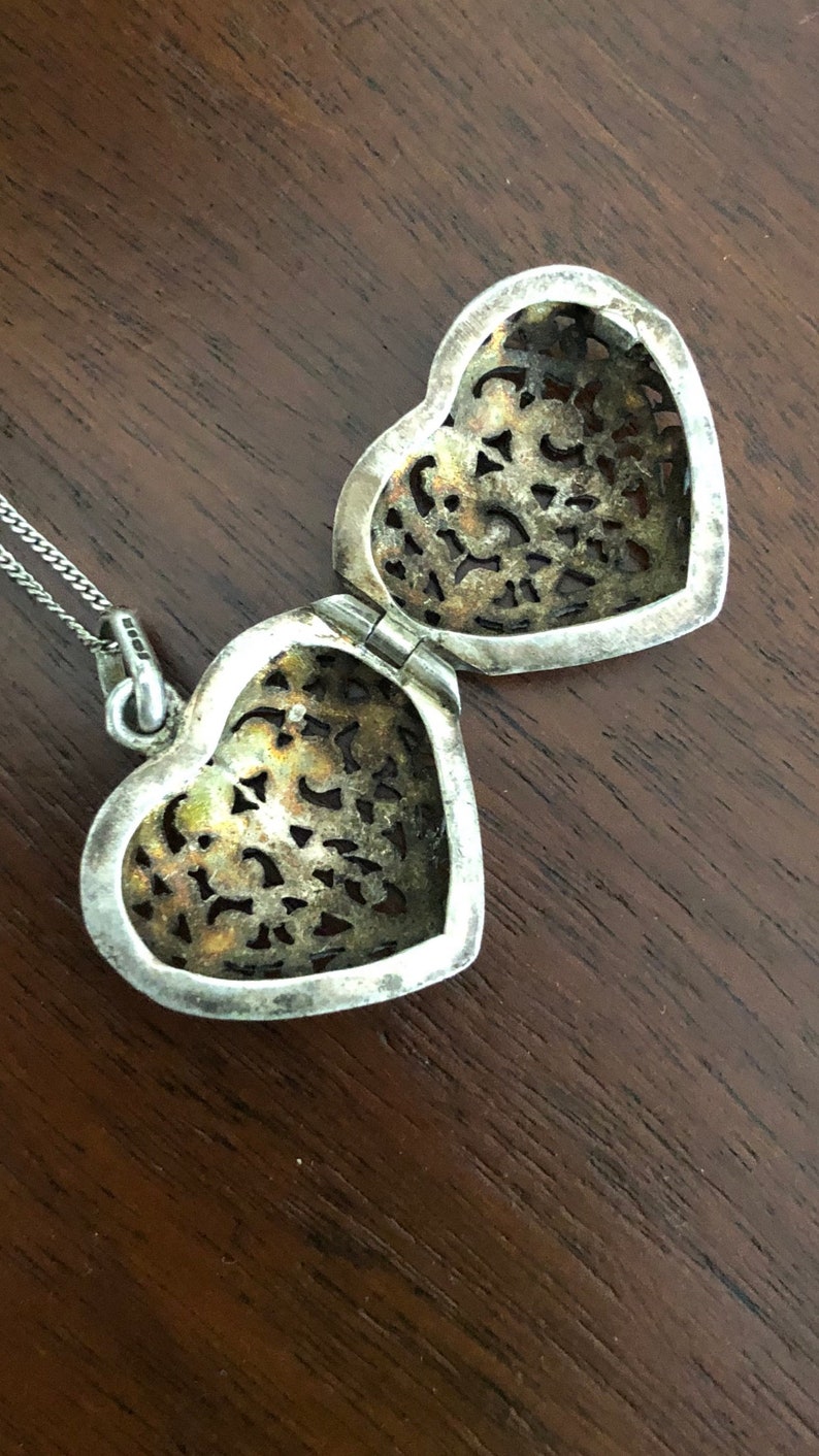 Heart shaped locket Silver heart locket Open silver work | Etsy