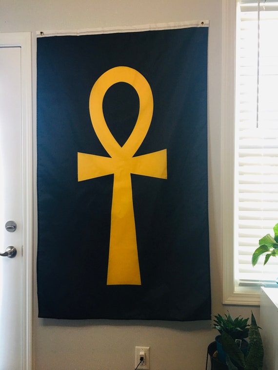 Black and Gold Ankh Flag 3x5 - Etsy