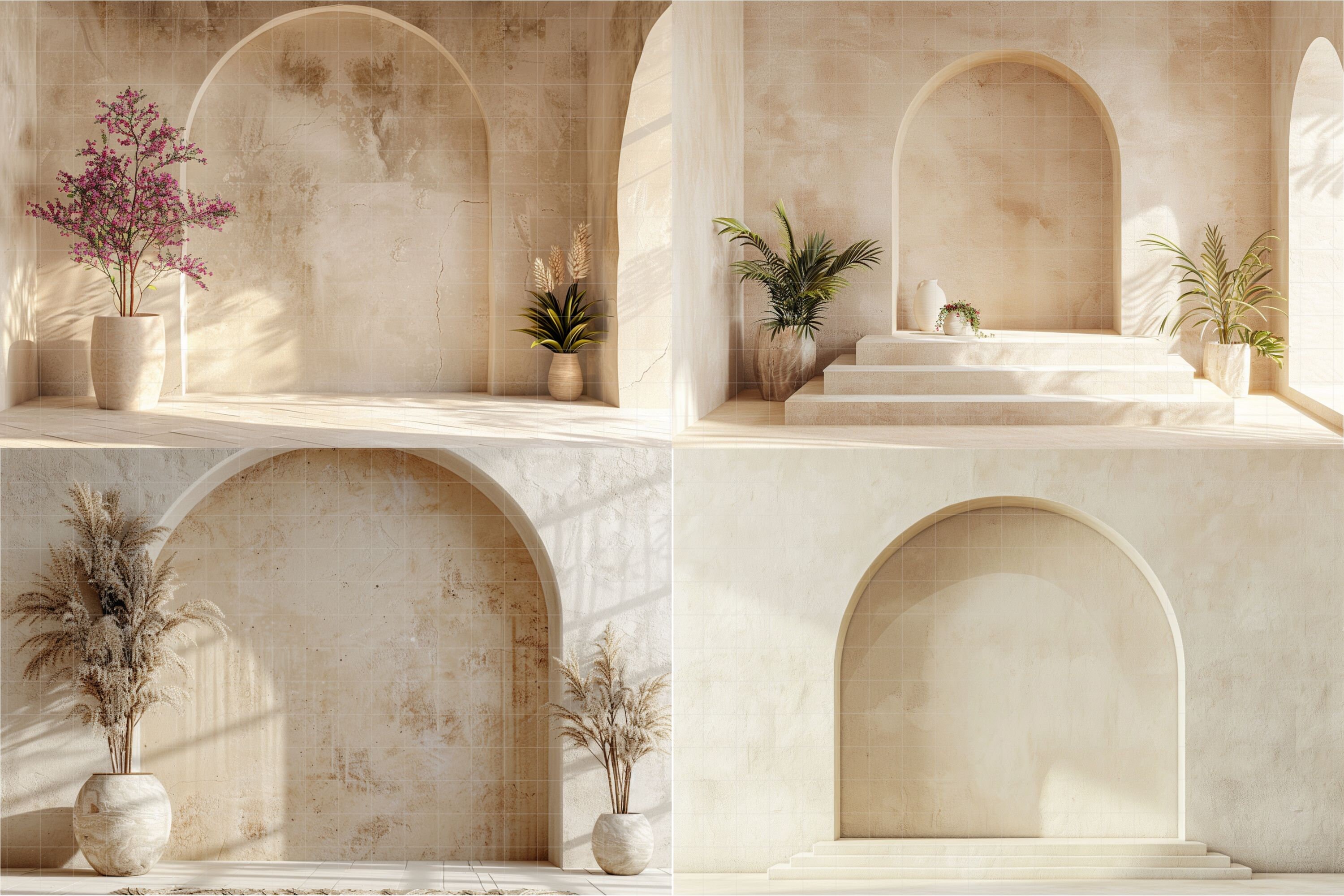 Elegant Minimal Arches Digital Backdrop Collection - Modern Neutral ...