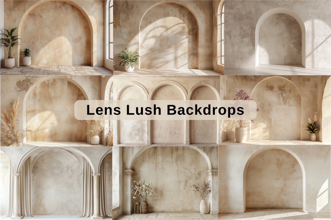 Elegant Minimal Arches Digital Backdrop Collection - Modern Neutral ...