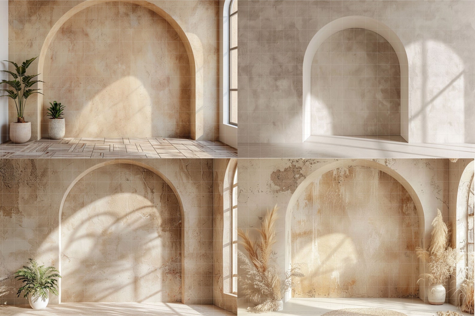 Elegant Minimal Arches Digital Backdrop Collection - Modern Neutral ...