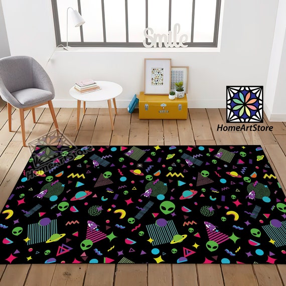 Spacey Rug 90s Arcade Game Room Retro Home Theater Carpet | Etsy