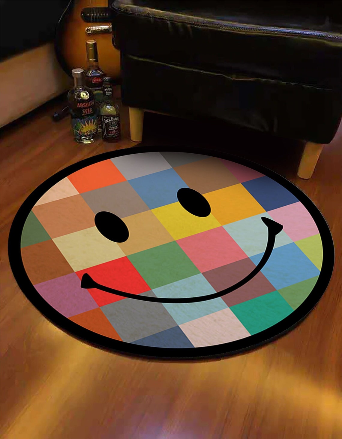 Emoji Rug Round Smiley Carpet Smiley Face Patterned Round - Etsy