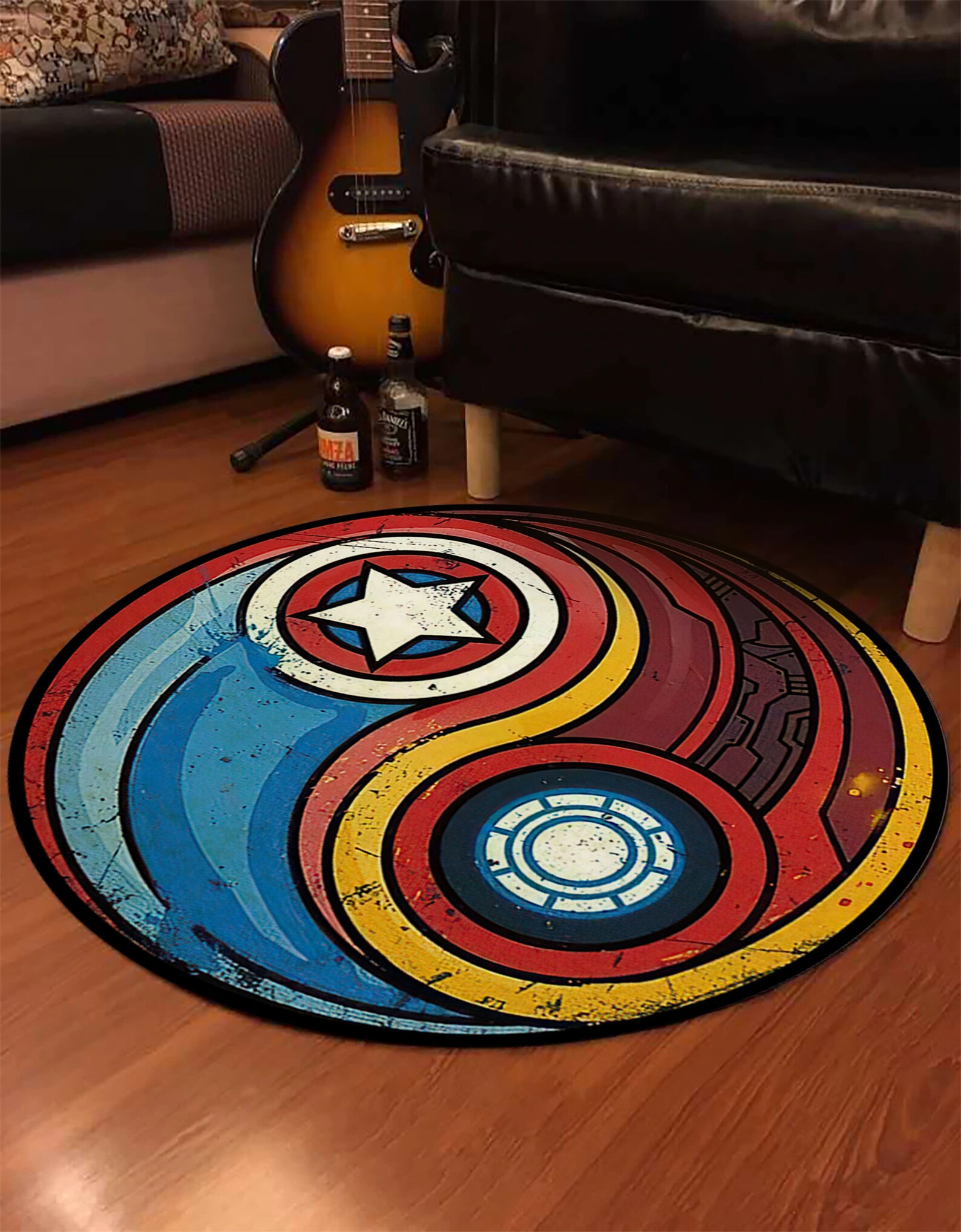 Captain America Rug Iron Man Rug Round Marvel Rug Avengers | Etsy