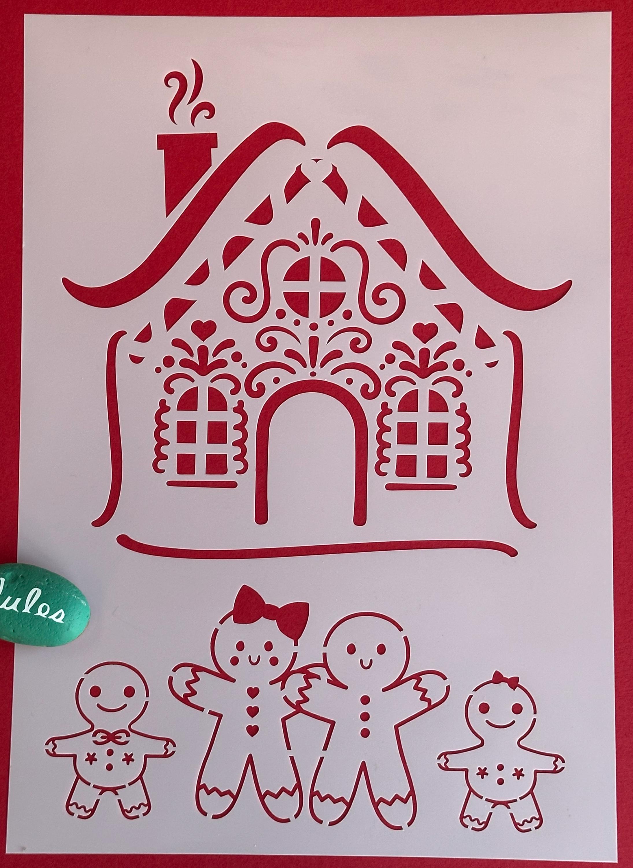 Gingerbread House Stencil: Christmas Card & Cake Decor - Mylar A4 - Etsy