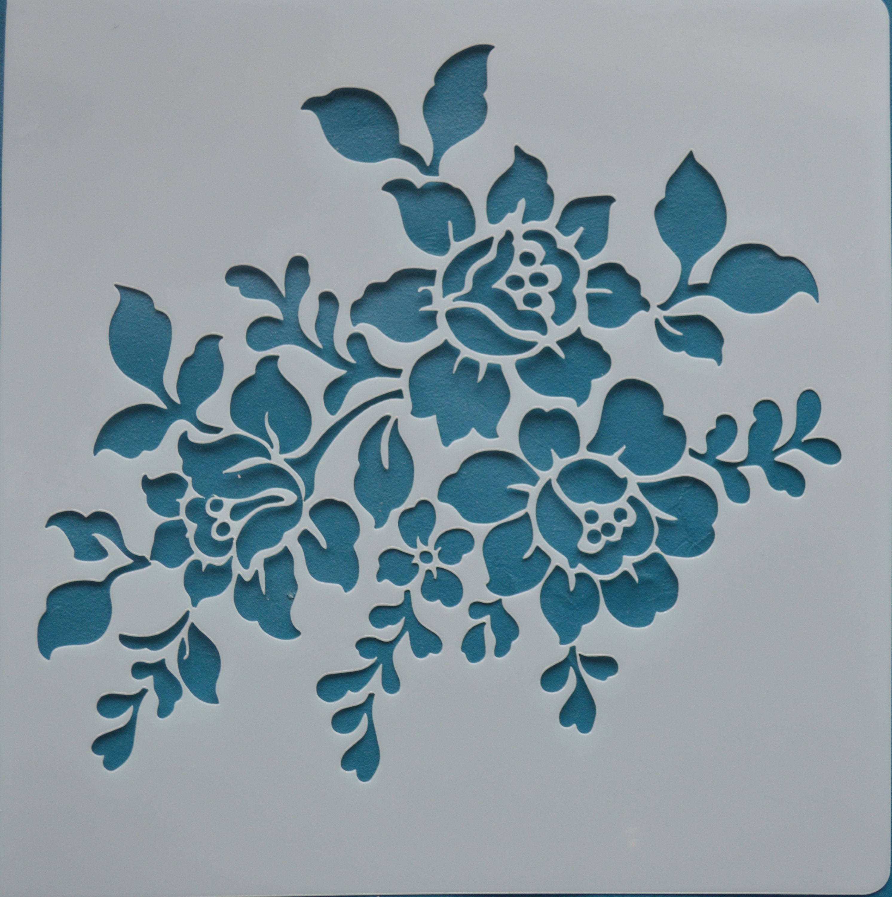 Country Garden Flower Stencil for Furniture Fabric Tiles | Etsy