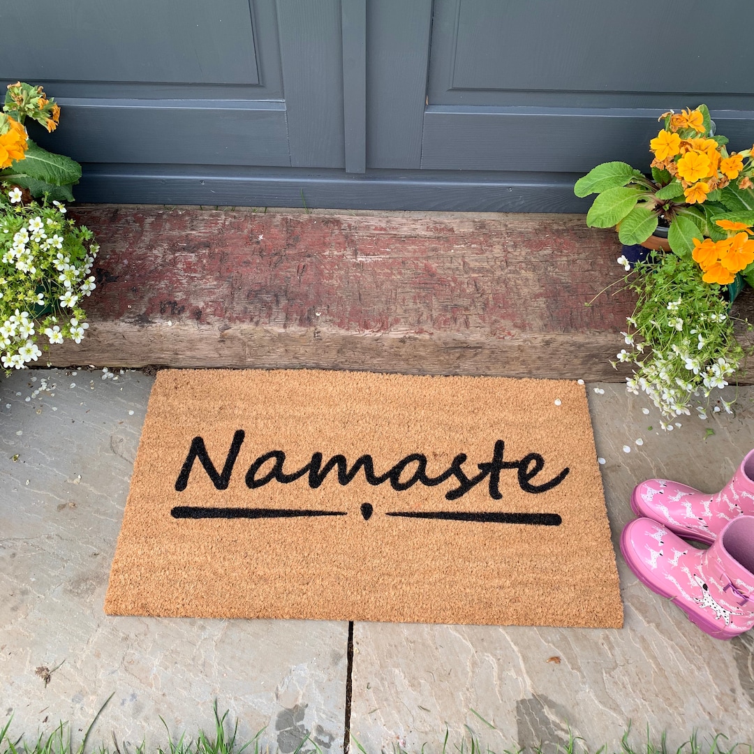 Namaste Welcome Doormat , Welcome Greeting, House Warming Gift, Rustic ...