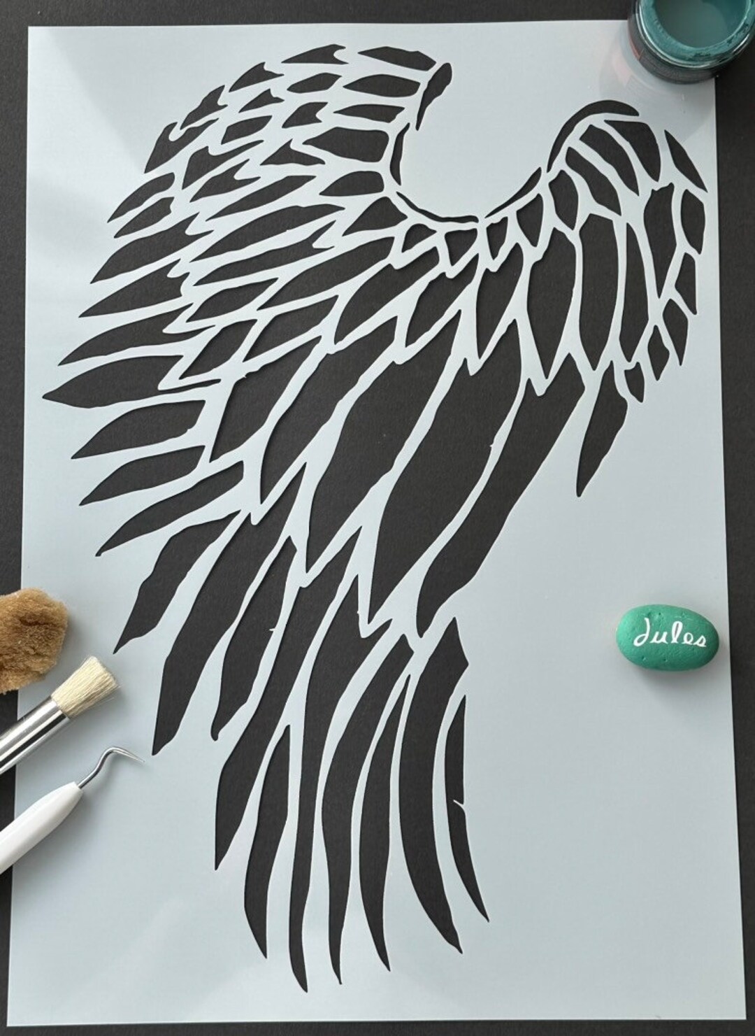 Beautiful Angel Wing Stencil. Single Large Wing in A3 for Nursery Wall ...