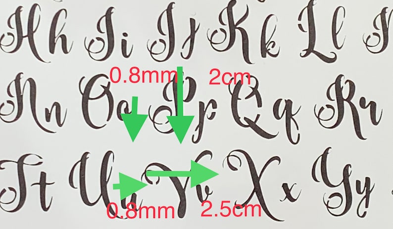 Alphabet Stencil in A5 for Furniture, Fabric, Tiles, Etching, Murals ...