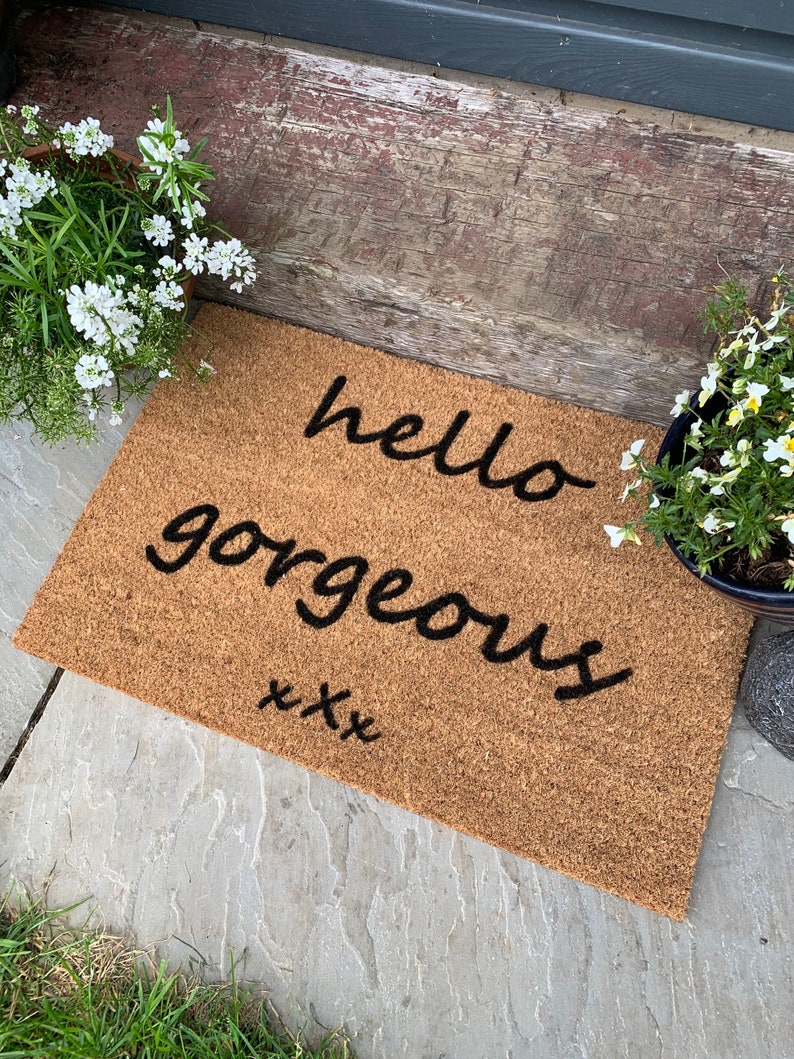 Hello Gorgeous Welcome Mat Doormat for Wedding Gift House - Etsy UK