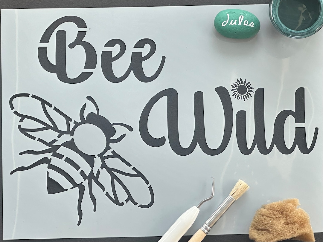 Bee Wild Stencil: A4 190 Mylar, Furniture & Fabric Painting - Etsy