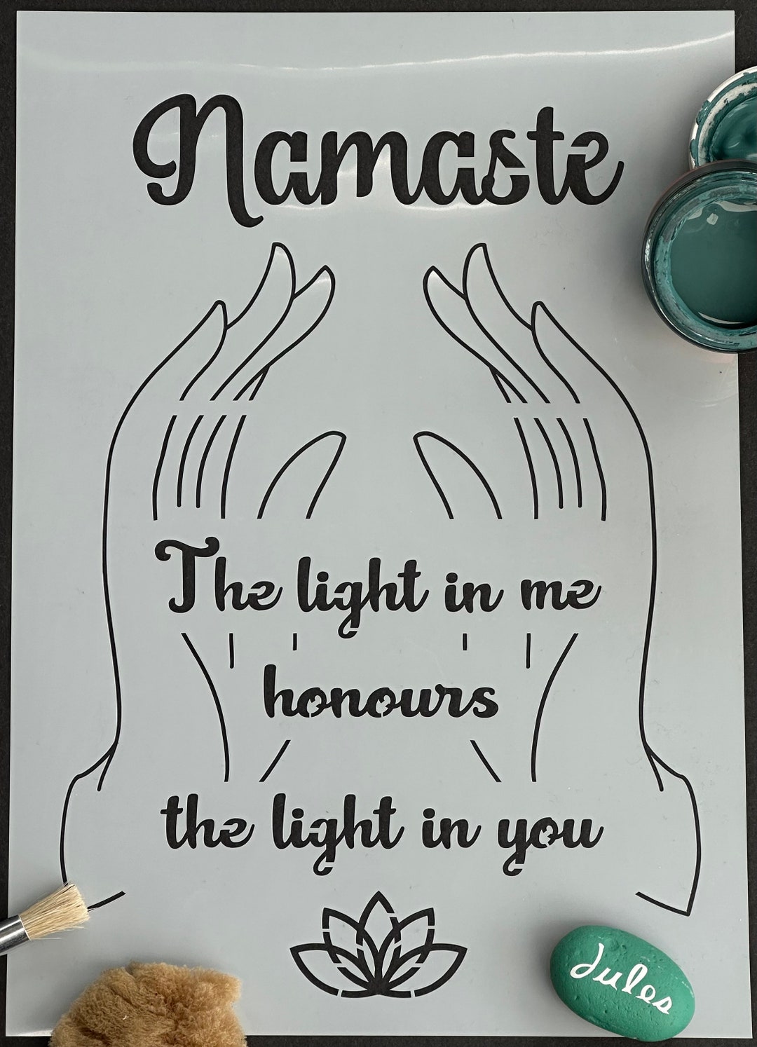 Namaste Stencil. A4. 125 or 190 Mylar. for Painting Furniture or Fabric ...