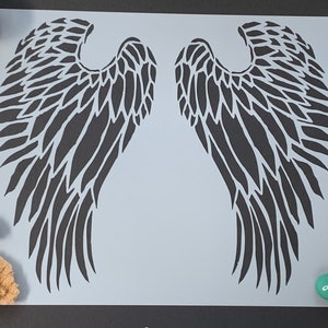 Large Beautiful Angel Wings Stencil in A3 for Fabric, T-shirt, Murals ...