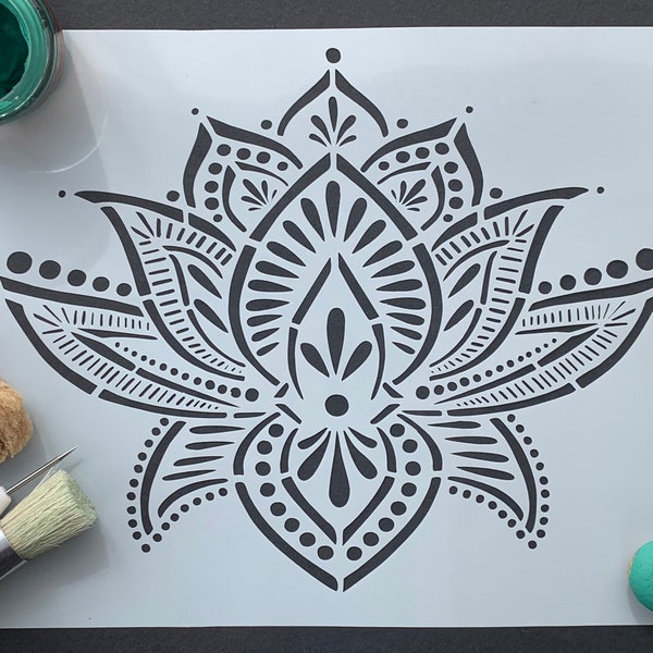Lotus Stencil - Etsy Australia