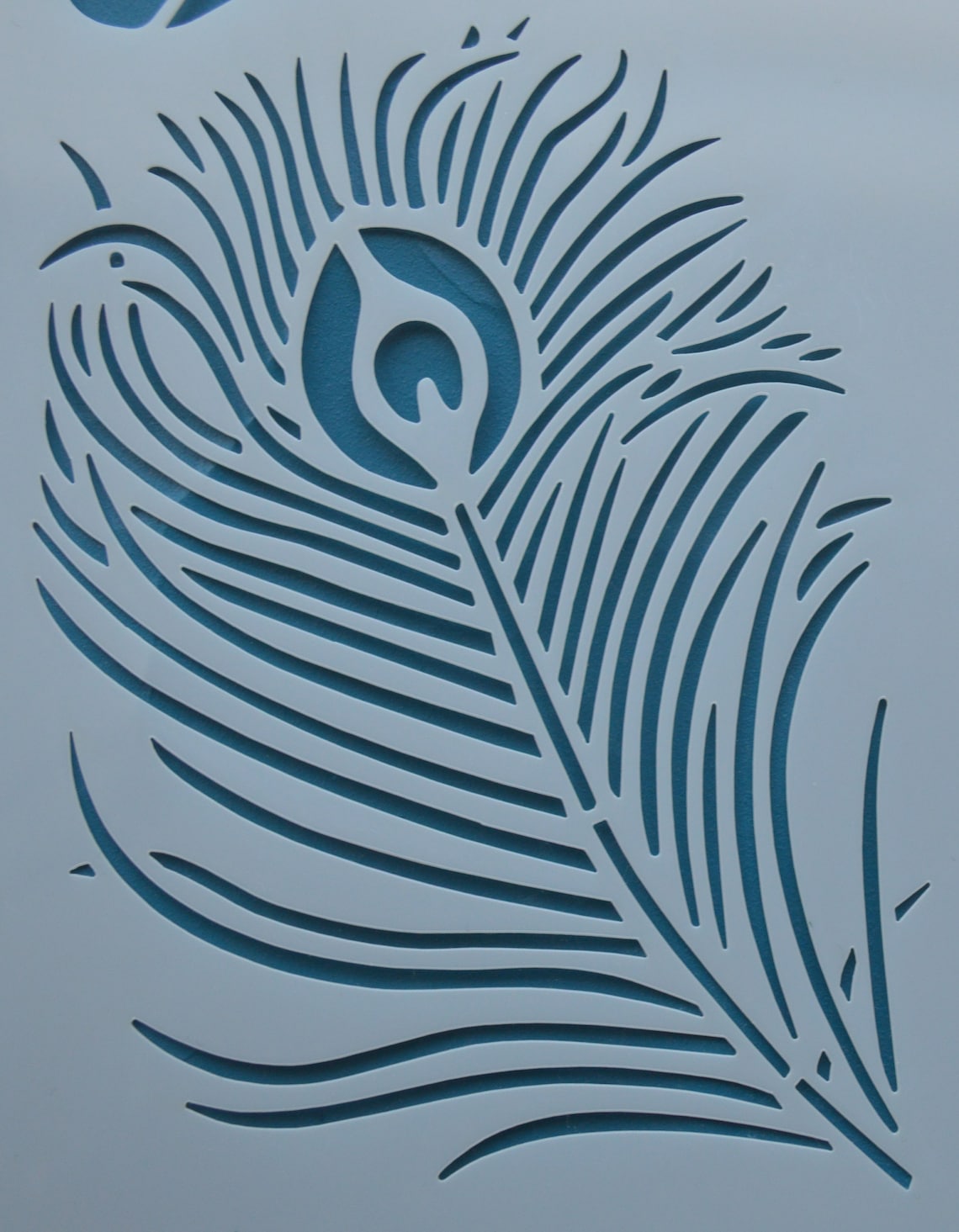 Peacock Feather Stencil in A4 for Painting Furniture Fabric | Etsy