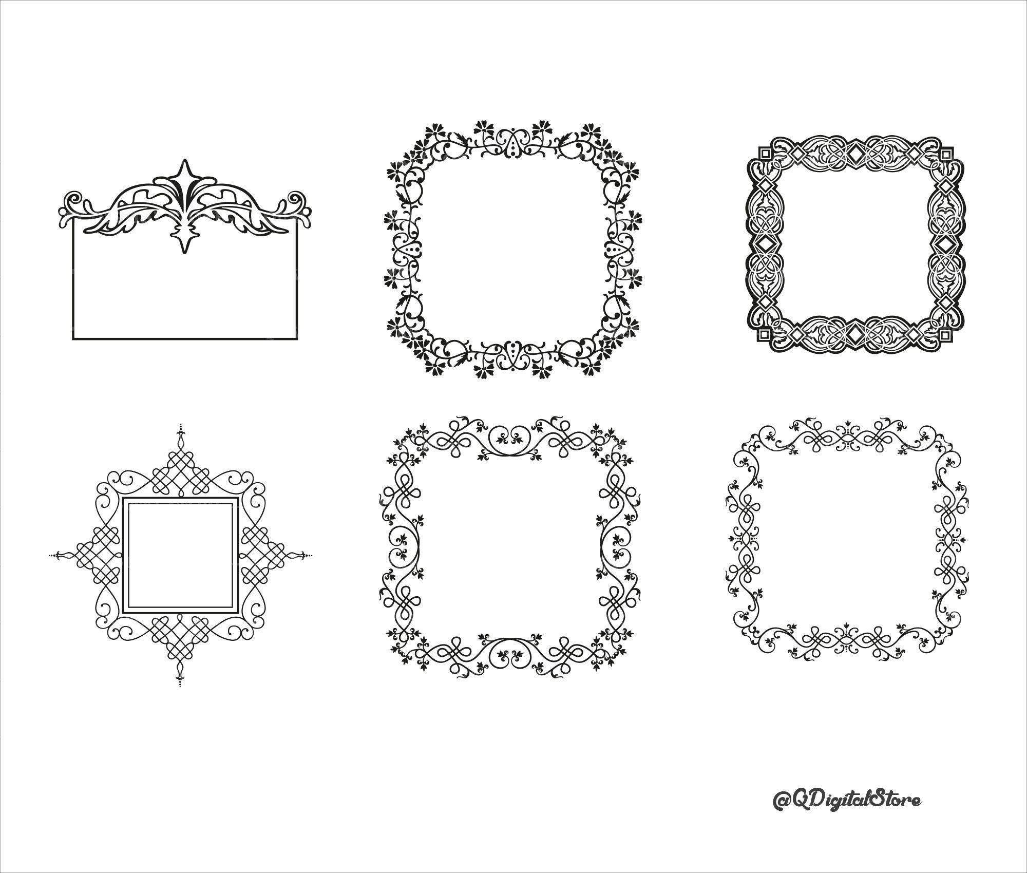Frame Svg Vintage Frame Svg Decorative Frame Clipart | Etsy