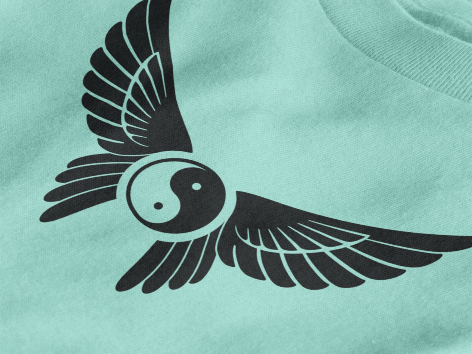 Ying Yang Svg, Wings Cut File, Ying Yang Cricut, Wings Silhouette, Ying ...