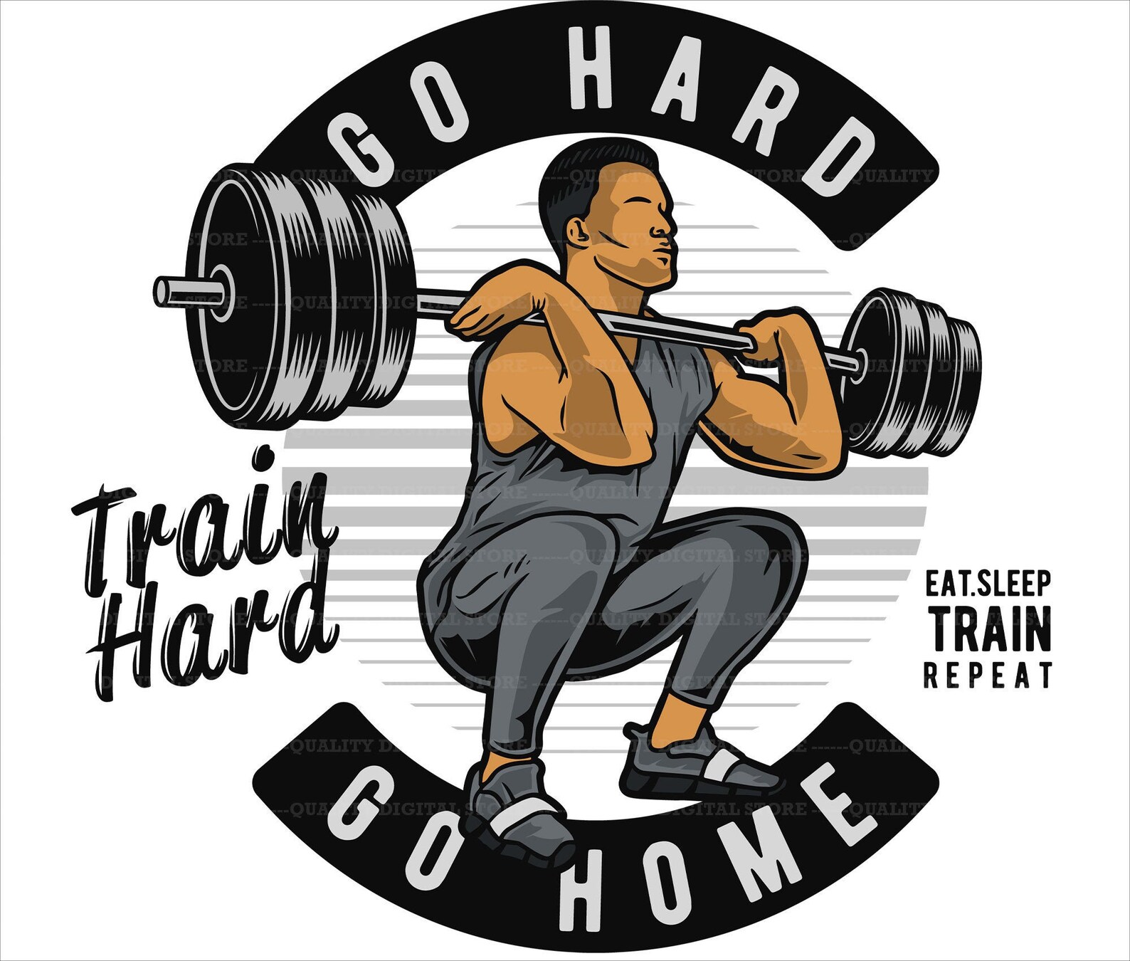 Go Hard or Go Home Digital Vector Design | Etsy