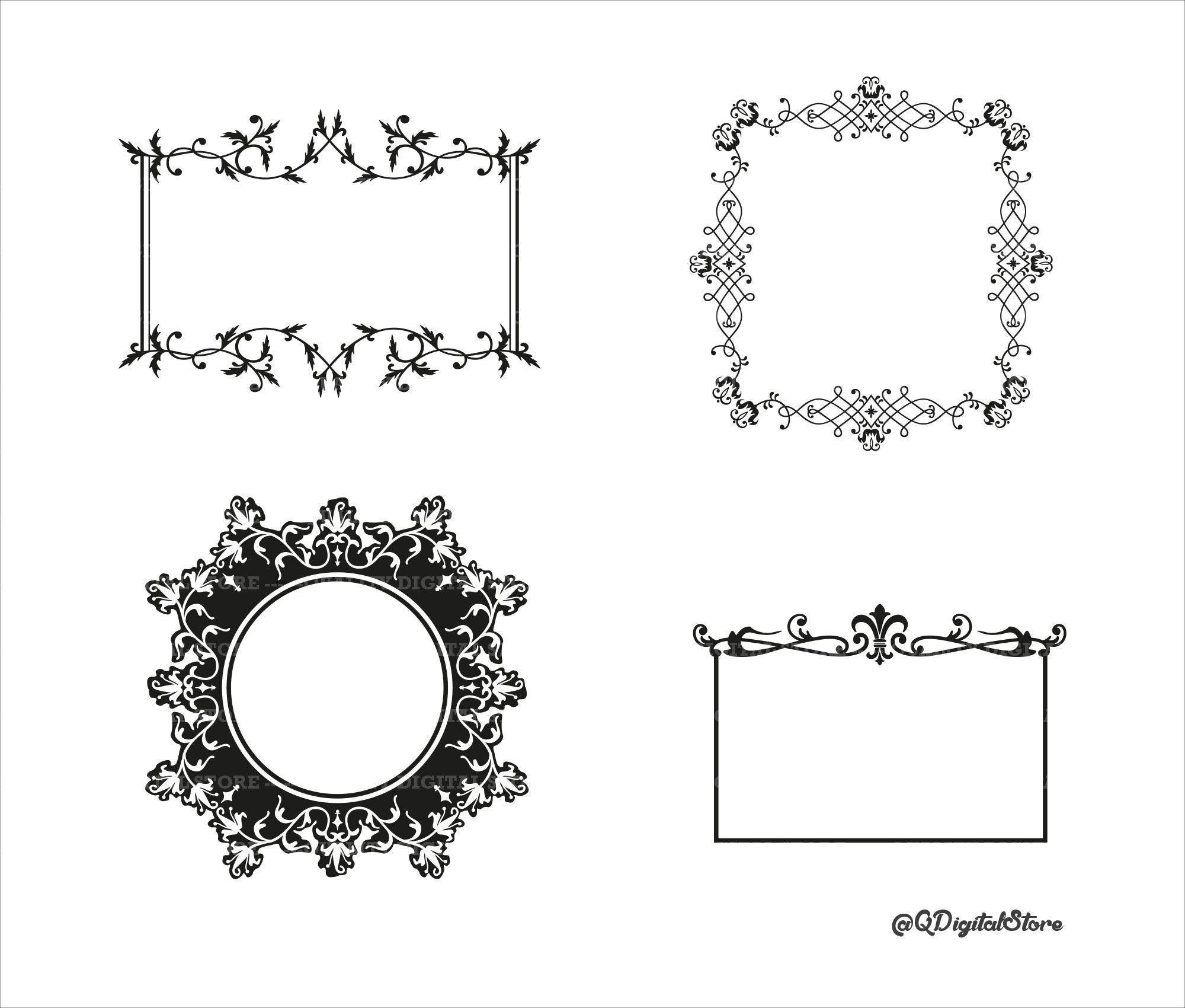 Frame Svg Vintage Frame Svg Decorative Frame Clipart | Etsy