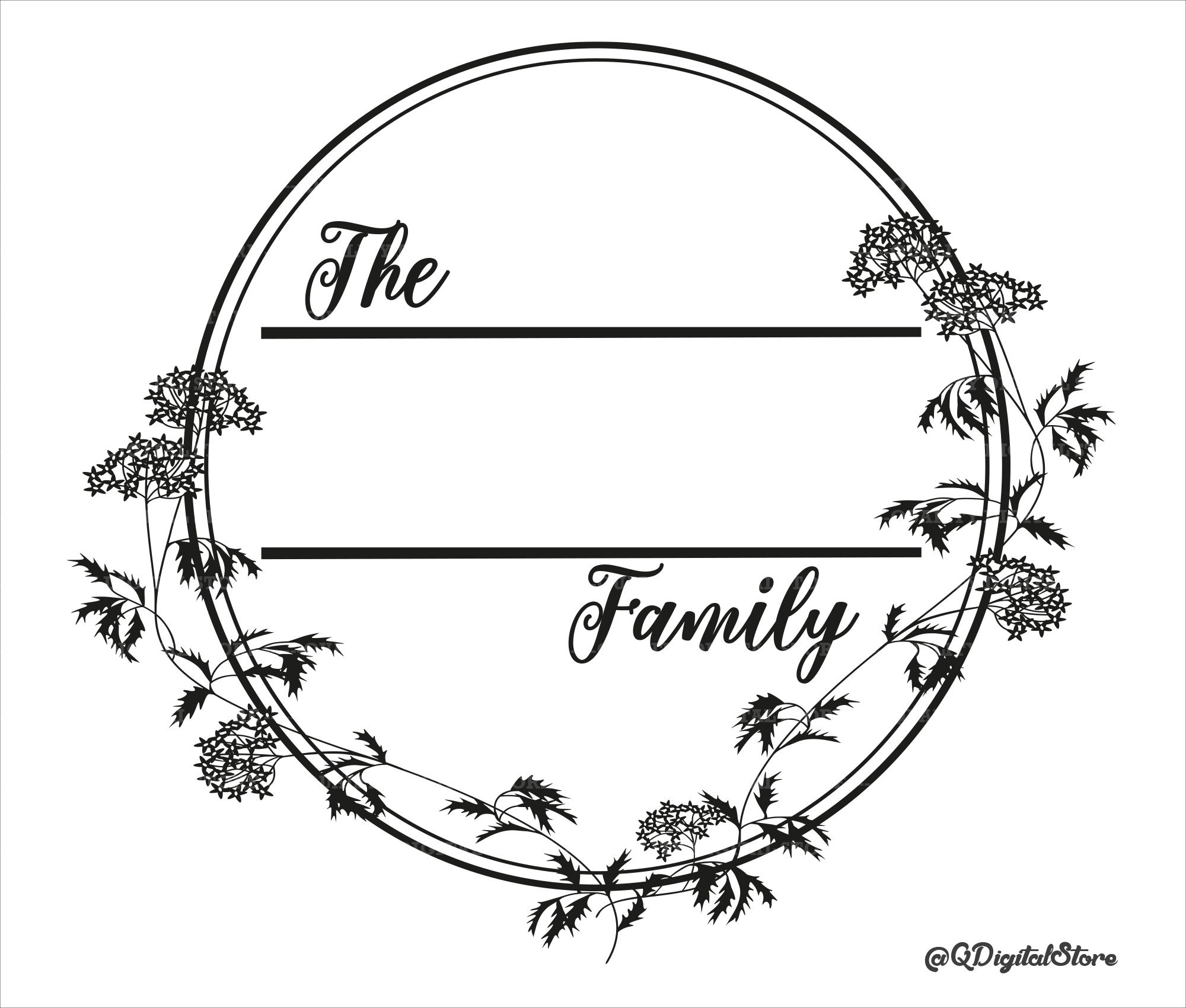 Family Frame Svg File Family Name Monogram Family Name Cut - Etsy